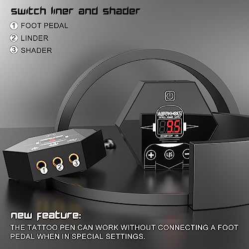 Wormhole Tattoo Pen Kit Rotary Tattoo Machine Kit with Power Supply and Tattoo Cartridge Needles Complete Tattoo Kit for Beginners WTK063