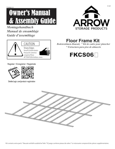 Arrow Sheds Floor Frame Kit for Arrow Classic Sheds Sized 12' x 12'