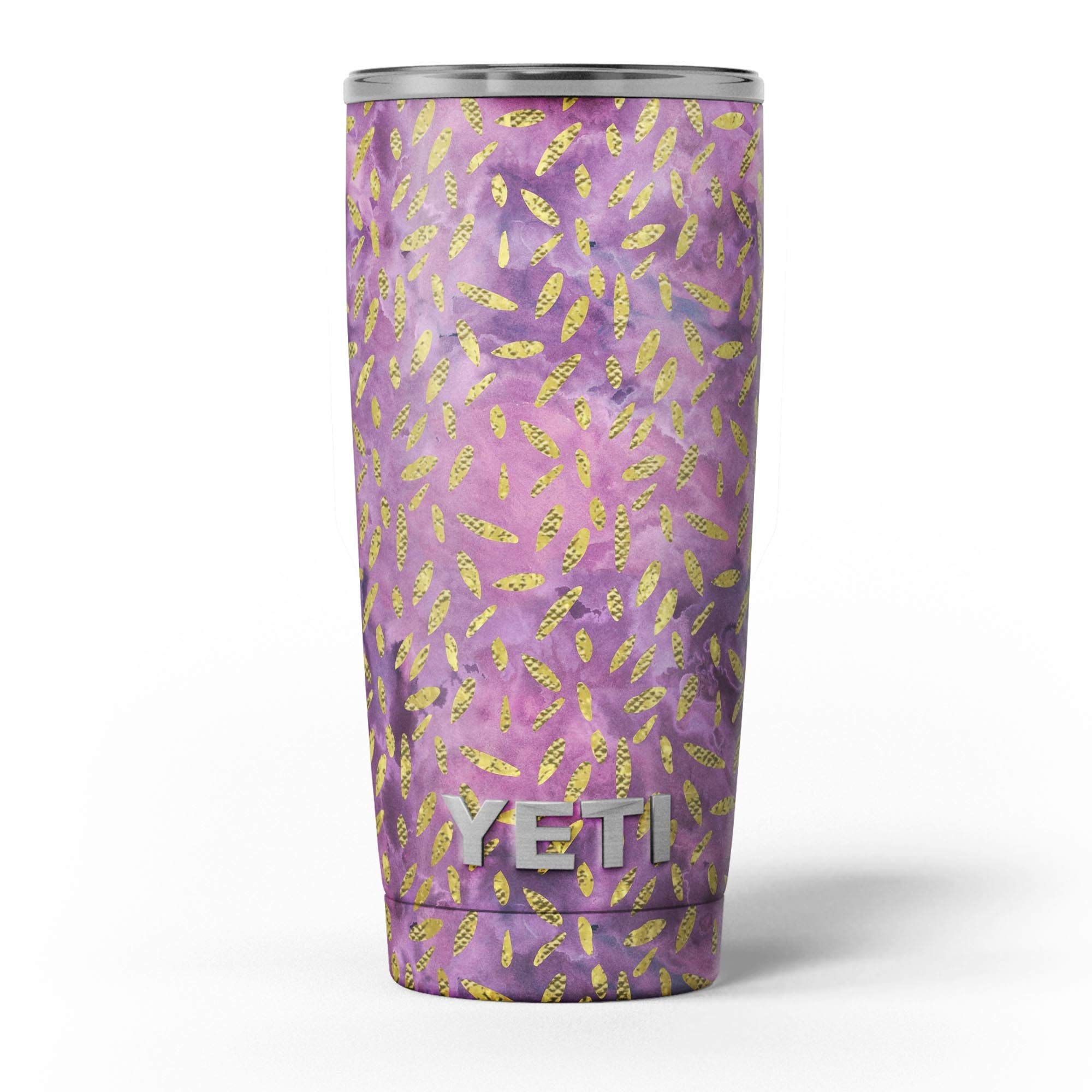 Design Skinz Daisy Pedals Over Purple Cloud Mix - Skin Decal Vinyl Wrap Kit Compatible with The Yeti Rambler Cooler Tumbler Cups