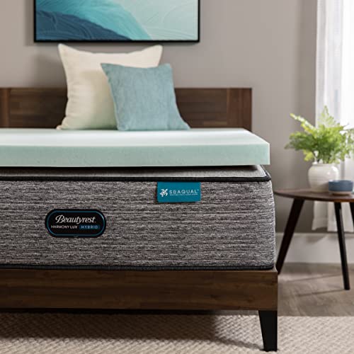 Beautyrest Thermagel Deluxe Cooling Pressure-Relieving Memory Foam Mattress Topper, Queen, 3-Inch, Blue