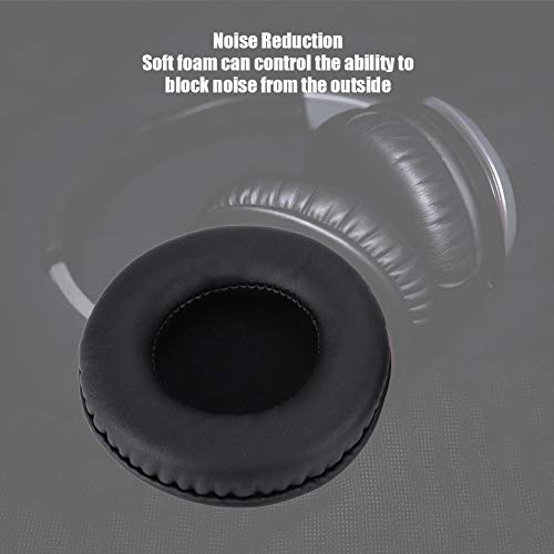 V BESTLIFE 1 Pair Universal 100mm Headphone pad Replacement pad, Soft Foam Cushion Noise Reduction Headset Cover Case,Made from Protein Leather,Black