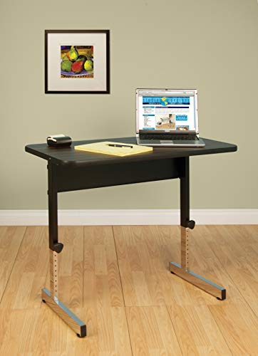 Calico Designs Adapta Height Adjustable Office Desk, All-Purpose Utility Table, Sit to Stand up Desk Home Computer Desk, 23" - 32" in Powder Coated Black Frame and 1" Thick Walnut Top, 36 Inch, Black/Walnut