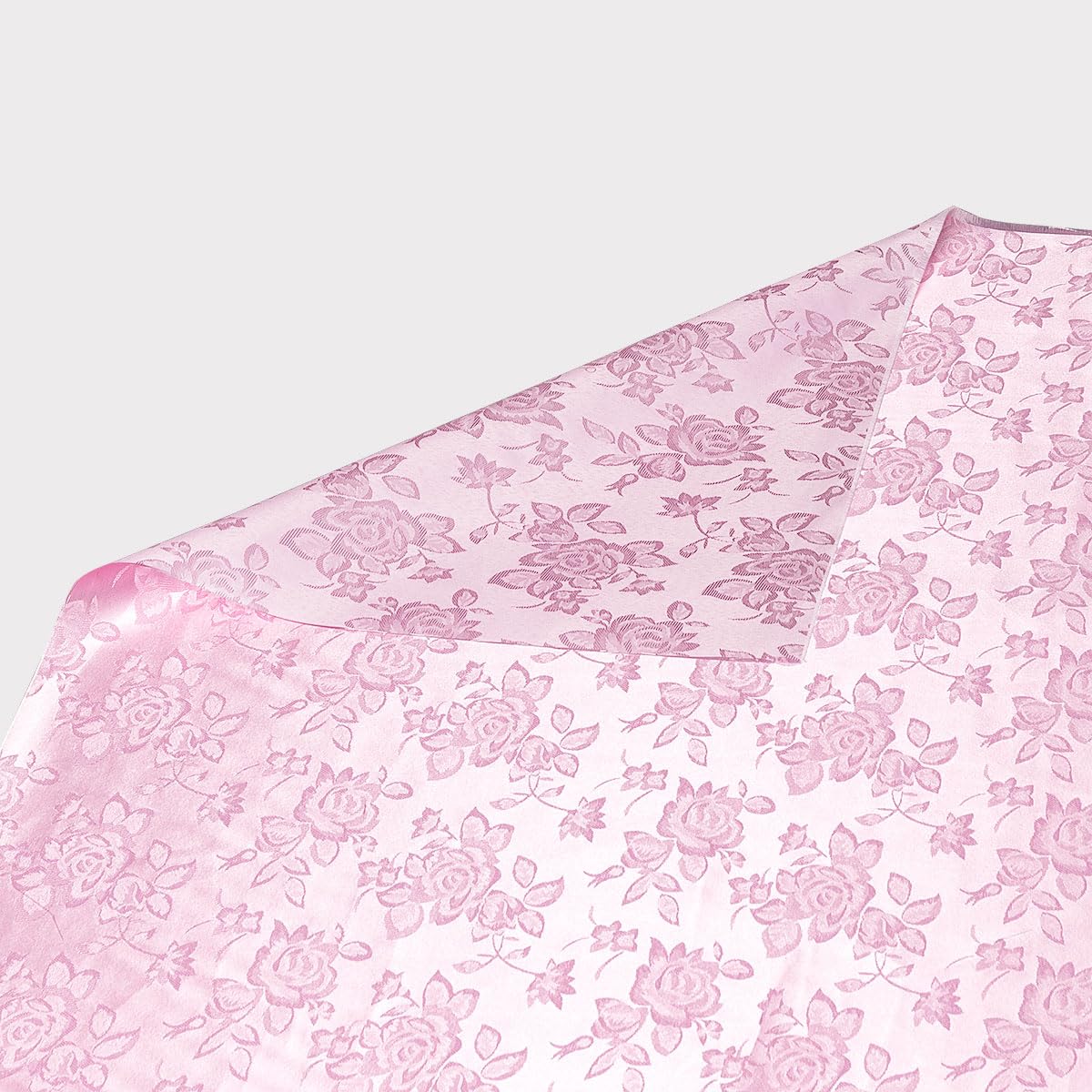 MaiMaiSuan 60" Wide Pink Satin Floral Jacquard Fabric Shiny Silky Satin Fabric by The Yard for Table Runner,Napkins,Wedding,Dress,Bedding Sheet,DIY Crafts,1 Yard