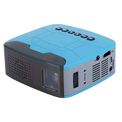500lm LCD 1080P HD Micro Projector Video Projector Large Screen Portable Projector with Optical Trapezium Adjustment Home Theater Effect/ No Hurt to Eyes(US PLUG)