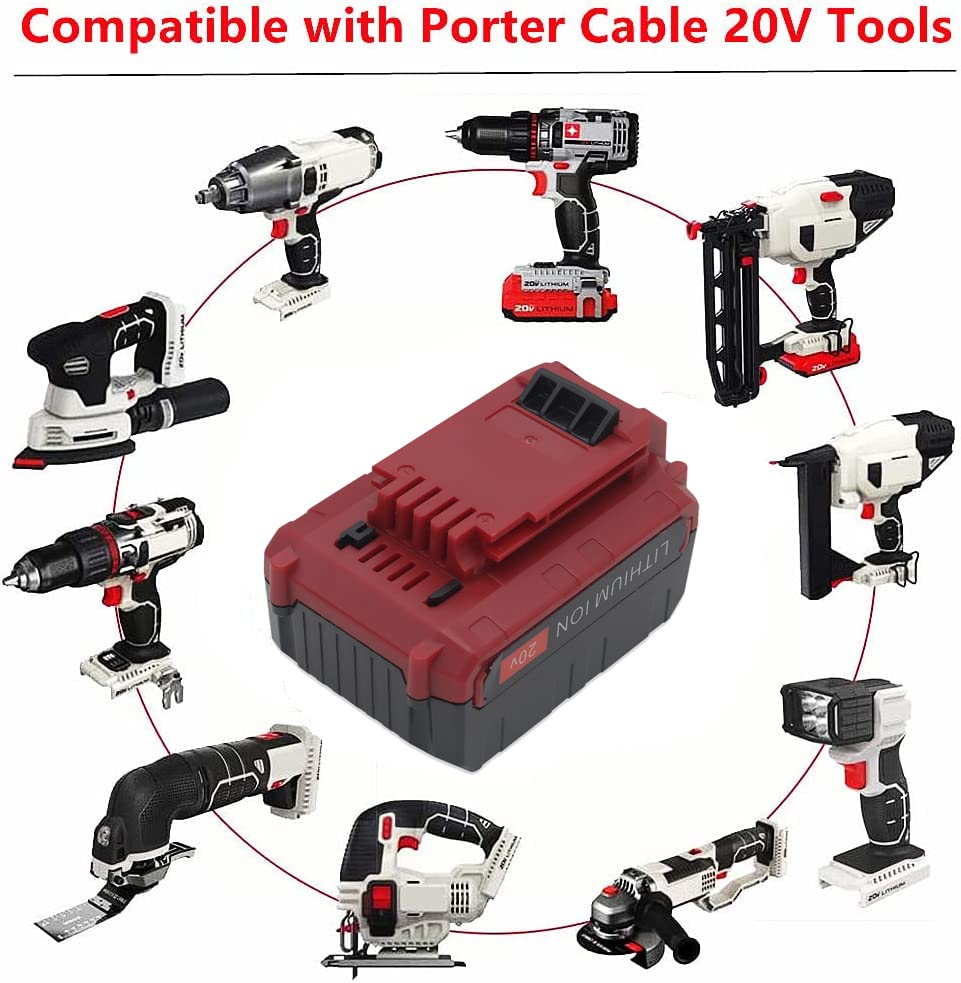 BTMKS 4.0Ah 20V MAX Lithium Battery Replacement for Porter Cable 20V Battery PCC682L PCC681L PCC680L PCC685LP PCC601 20 Volt MAX Cordless Drill Tools Battery