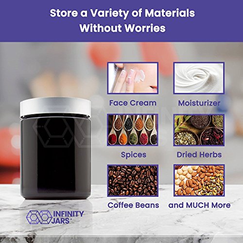Infinity Jars Silver Collection 250 ml (8.5 fl oz) Black Ultraviolet Screw Top Jar