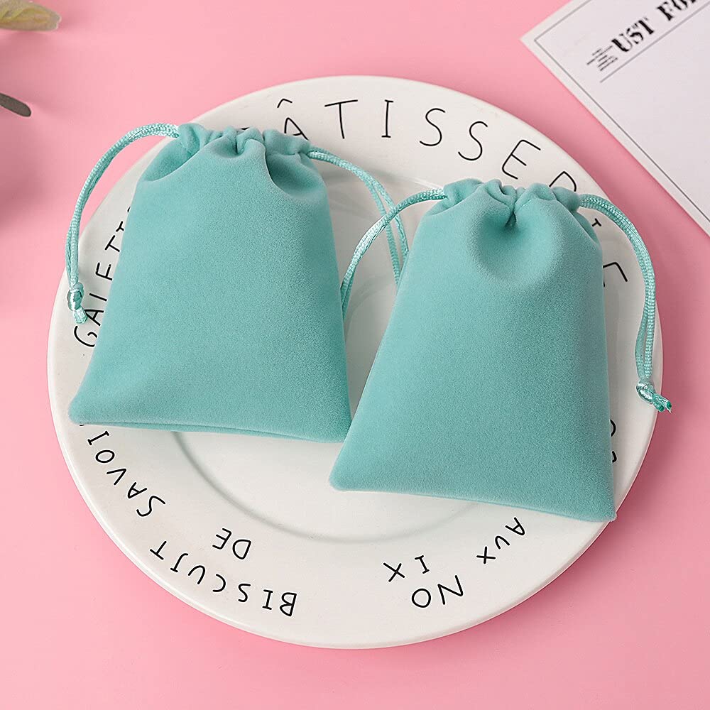 50Pcs/Lot Jewelry Velvet Drawstring Bag Gift Packaging Pouches Wedding Party Decoration Eyelashes Makeup Cotton Storage Bags
