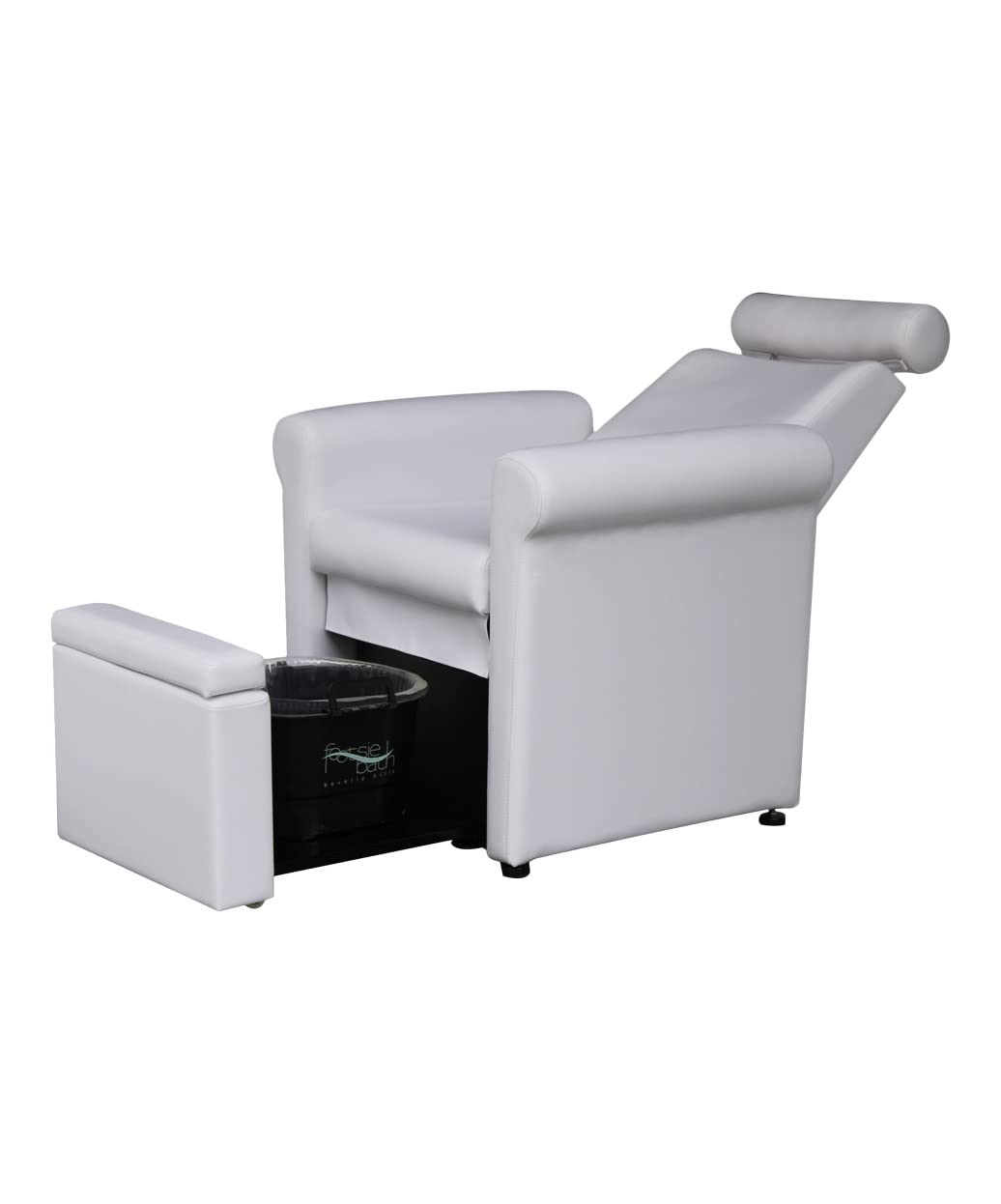 Buy-Rite Salon & Spa Equipment Mona Lisa Plumb Free Pedicure Chair, No Plumbing Pedicure Station for Professional Spas and Salons, Reclining Backrest & Pull Out Leg Rest (White)