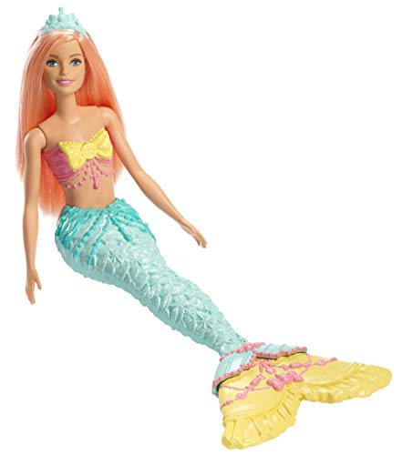 Barbie Dreamtopia Mermaid Doll, approx. 12-inch, Rainbow Tail, Coral Hair, for 3 to 7 Year Olds