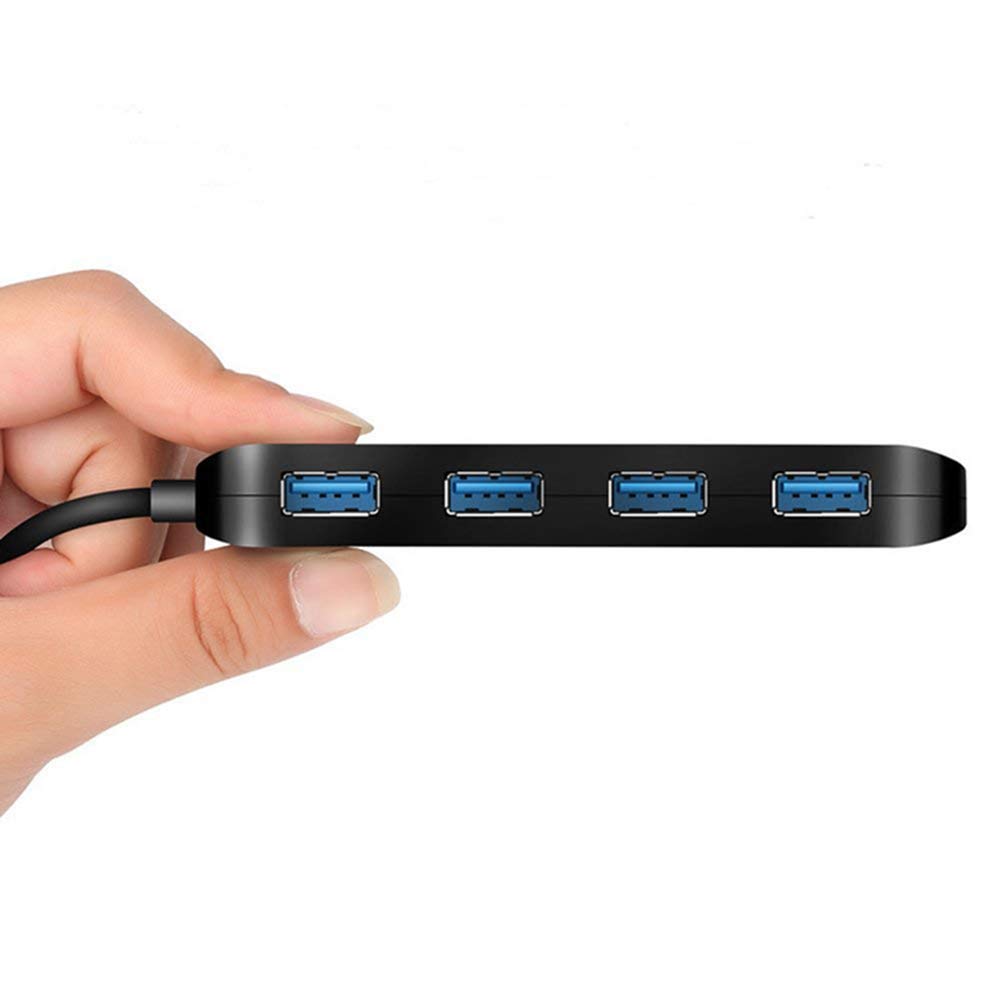 USB 3.0 Hub Splitter - USB Extender 4 Port USB Ultra Slim Data Hub with Individual Power Switch and LED for Laptop, Computer, PC, Thumb Driver and More