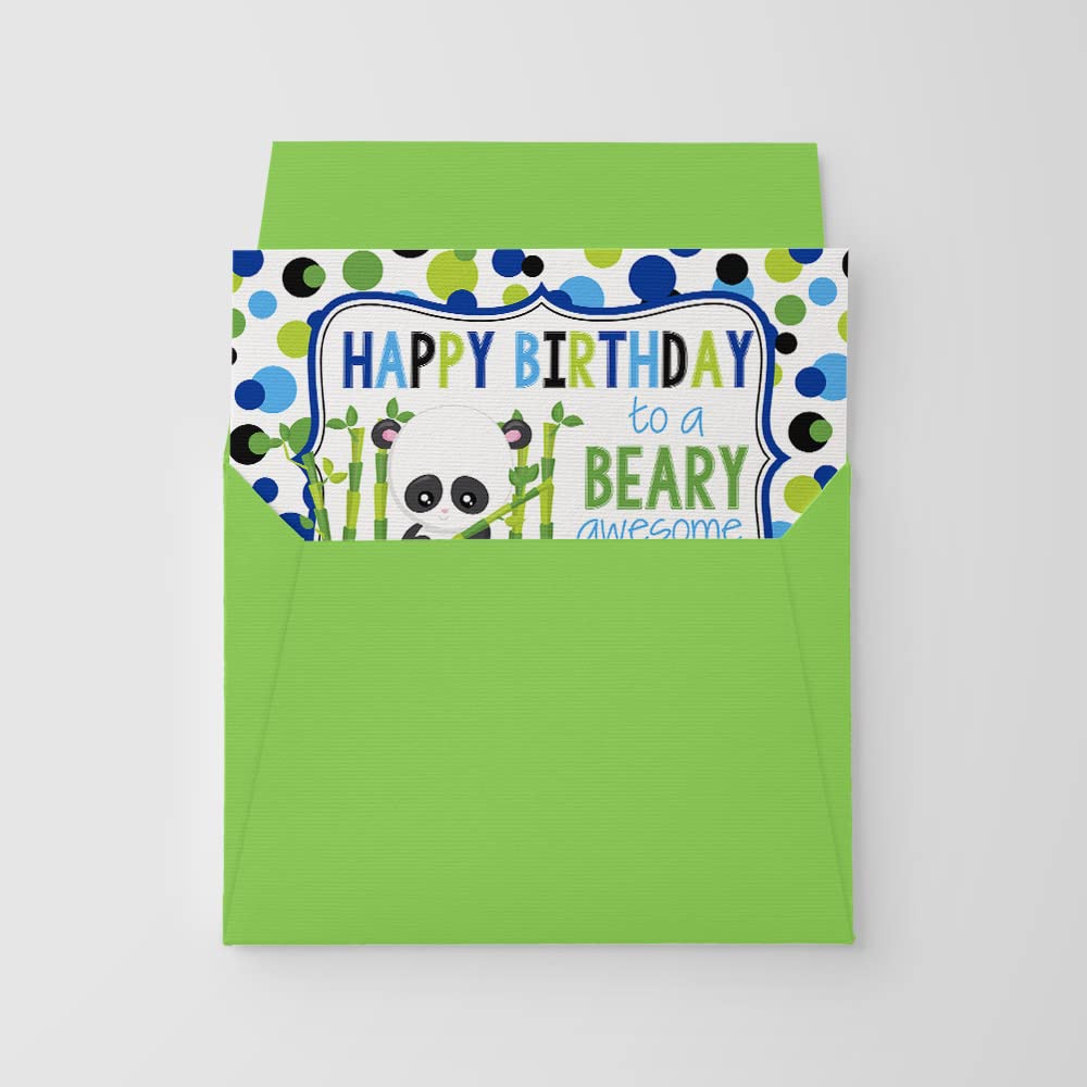 BEARY Awesome Friend Panda Bear Themed Birthday Pun Themed Single All Occasion Blank Birthday Card To Send To Friends & Family, 4"x 6" (when folded) Fill In Greeting