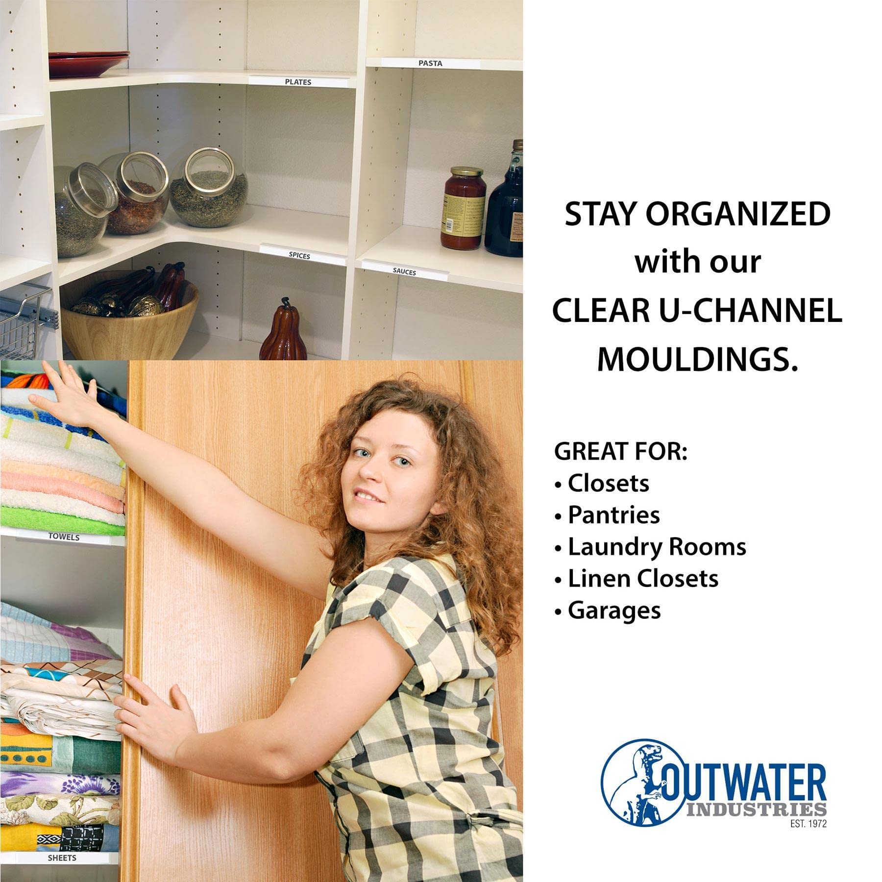 Outwater Plastics Clear 1/2" Rigid Vinyl Plastic U Channel C Channel 72 Inch Lengths (Pack of 18 Pieces, 108 feet Total)