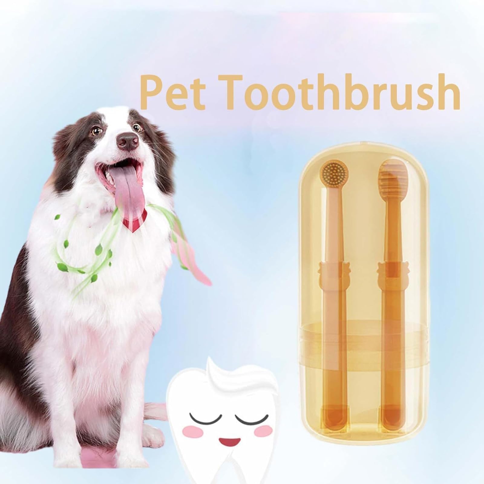 EZGHAR Zentric Dog Toothbrush, Flexibrush Pet Toothbrush with Tongue Scraper, Zentric Pet Toothbrush, Zentric Flexibrush Pet Toothbrush (3PCS-A)