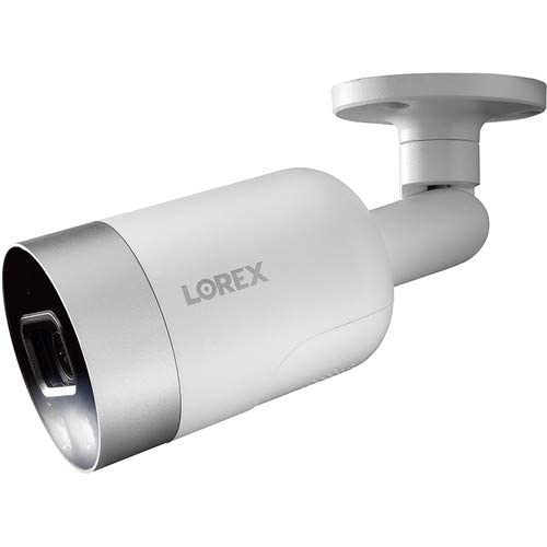 Lorex E891AB Indoor/Outdoor 4K Ultra HD Smart Deterrence IP Security Bullet Camera, 150ft IR Night Vision, Color Night Vision, Audio, Only Camera No Cable (Renewed)