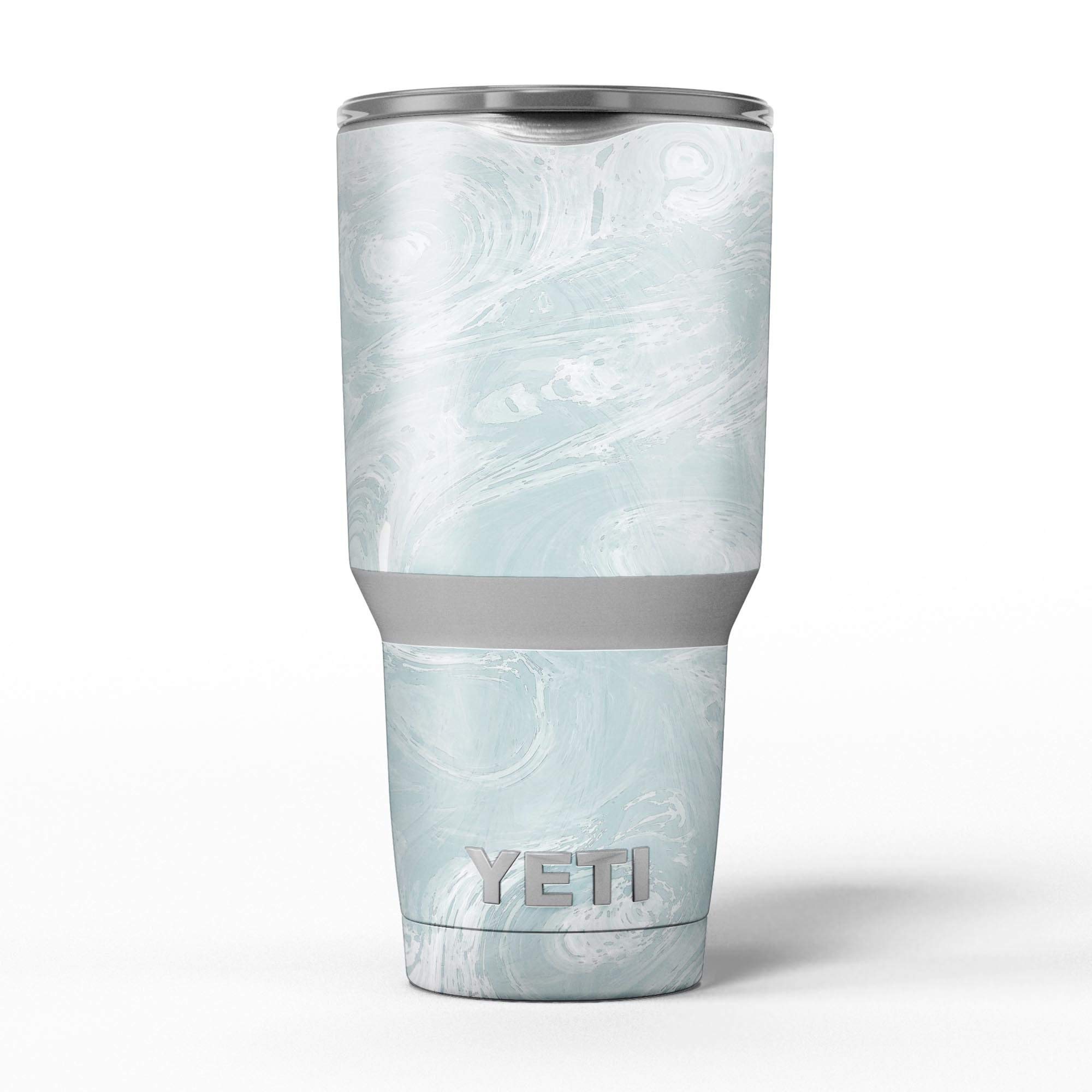 Design Skinz Blue Slate Marble Surface V1 - Skin Decal Vinyl Wrap Kit Compatible with The Yeti Rambler Cooler Tumbler Cups