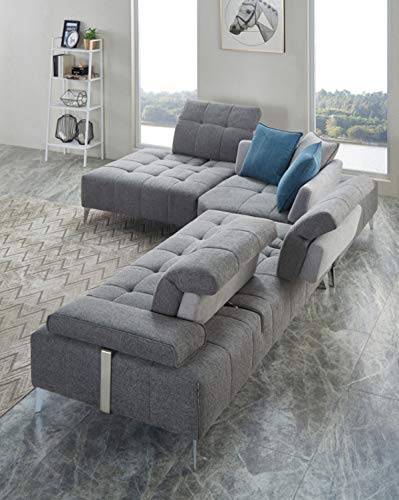 Limari Home Caprock Sectional Sofa, Gray