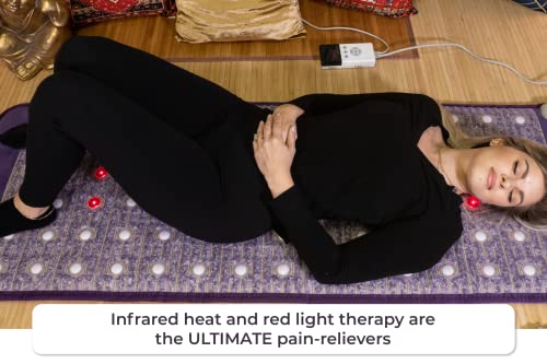 Crystal Heating Pad Mat | Bio Amethyst & Ceramic Tourmaline | Far Infrared Heating Pads | Small Travel | Negative Ions | 108-Day Risk-Free Guarantee | Sparkle Mats