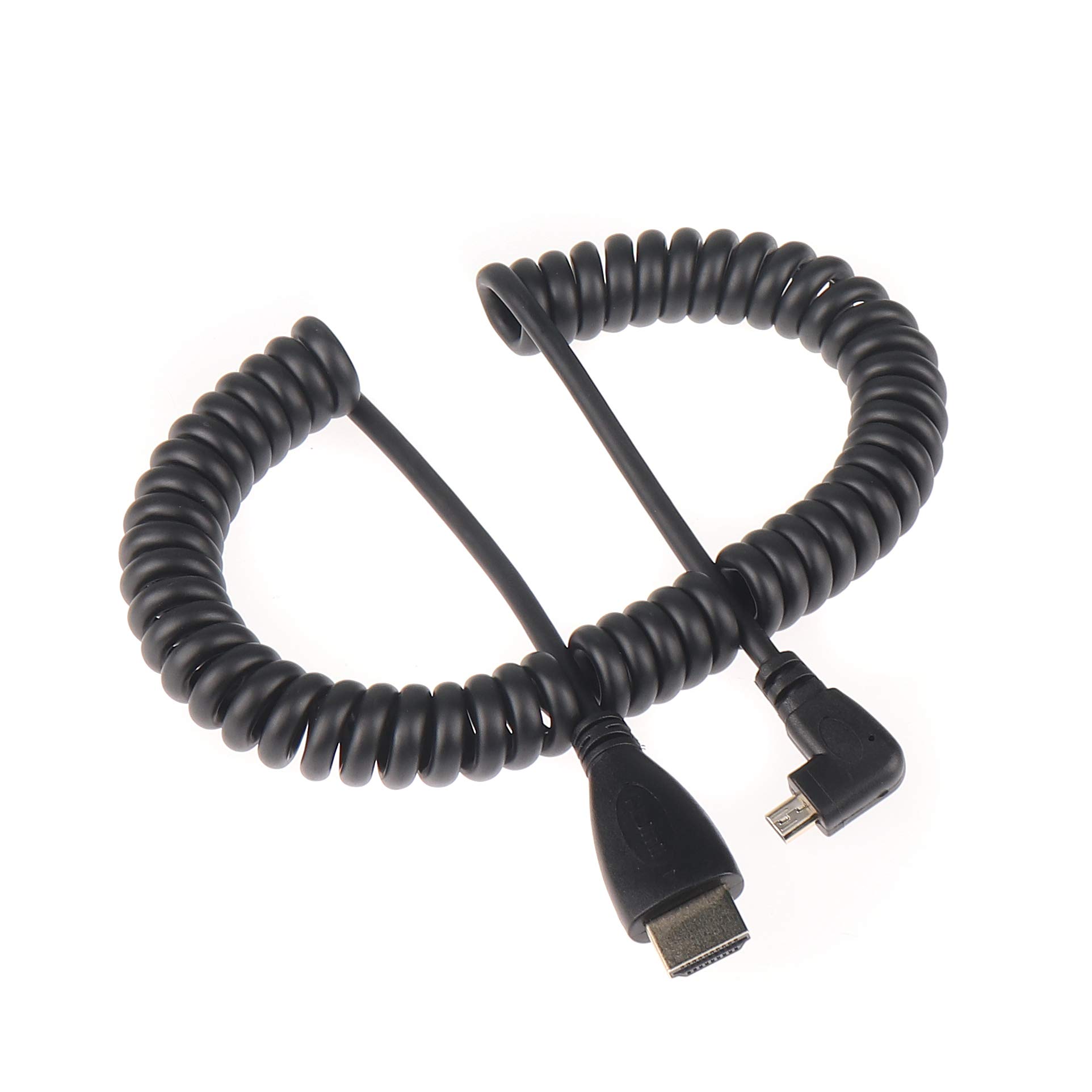 Fotga 2M/6.5ft Extendable Male Micro HDMI to HDMI High Speed 4K HDMI Spring Cable Cord,1080P,Gold Connector for DSLR Video Camera Field Monitor,Smartphone,PC Laptop TV Projector