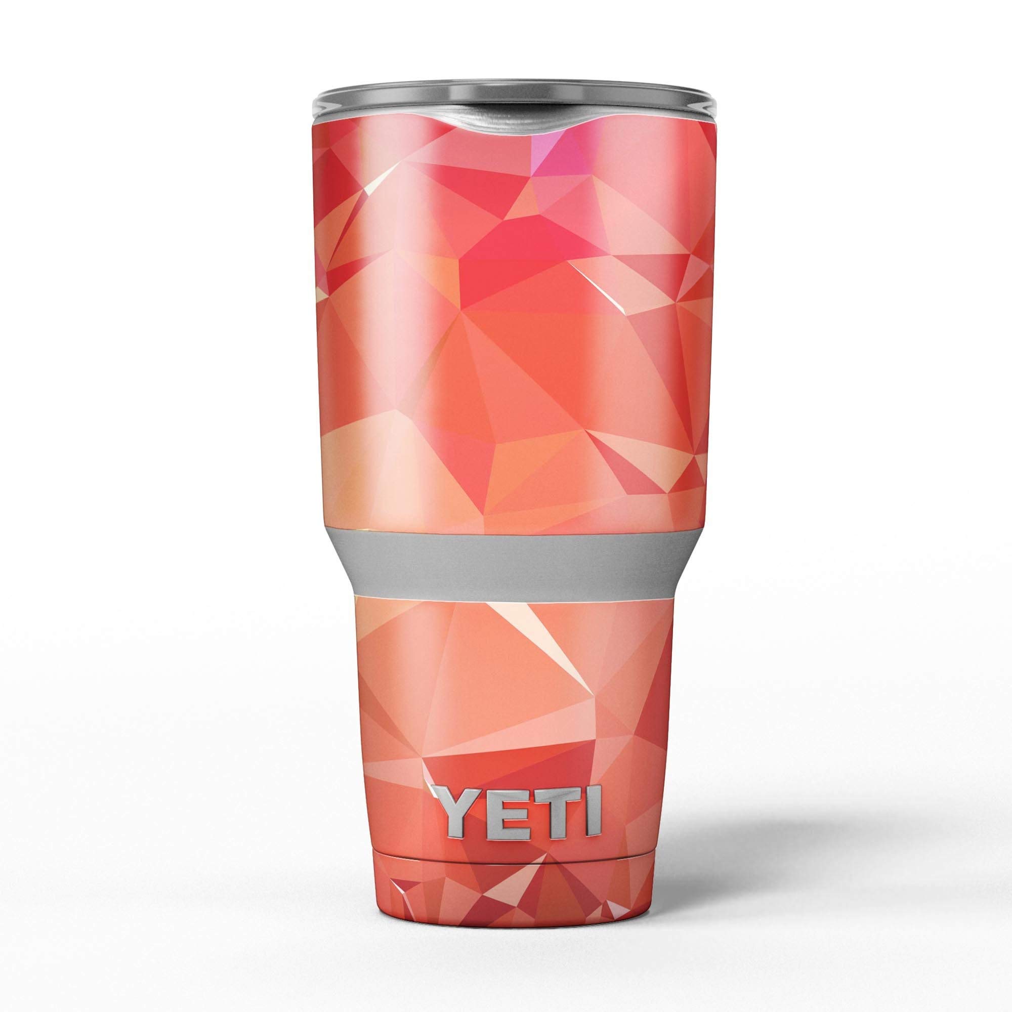 Design Skinz Orange Geometric V17 - Skin Decal Vinyl Wrap Kit Compatible with The Yeti Rambler Cooler Tumbler Cups