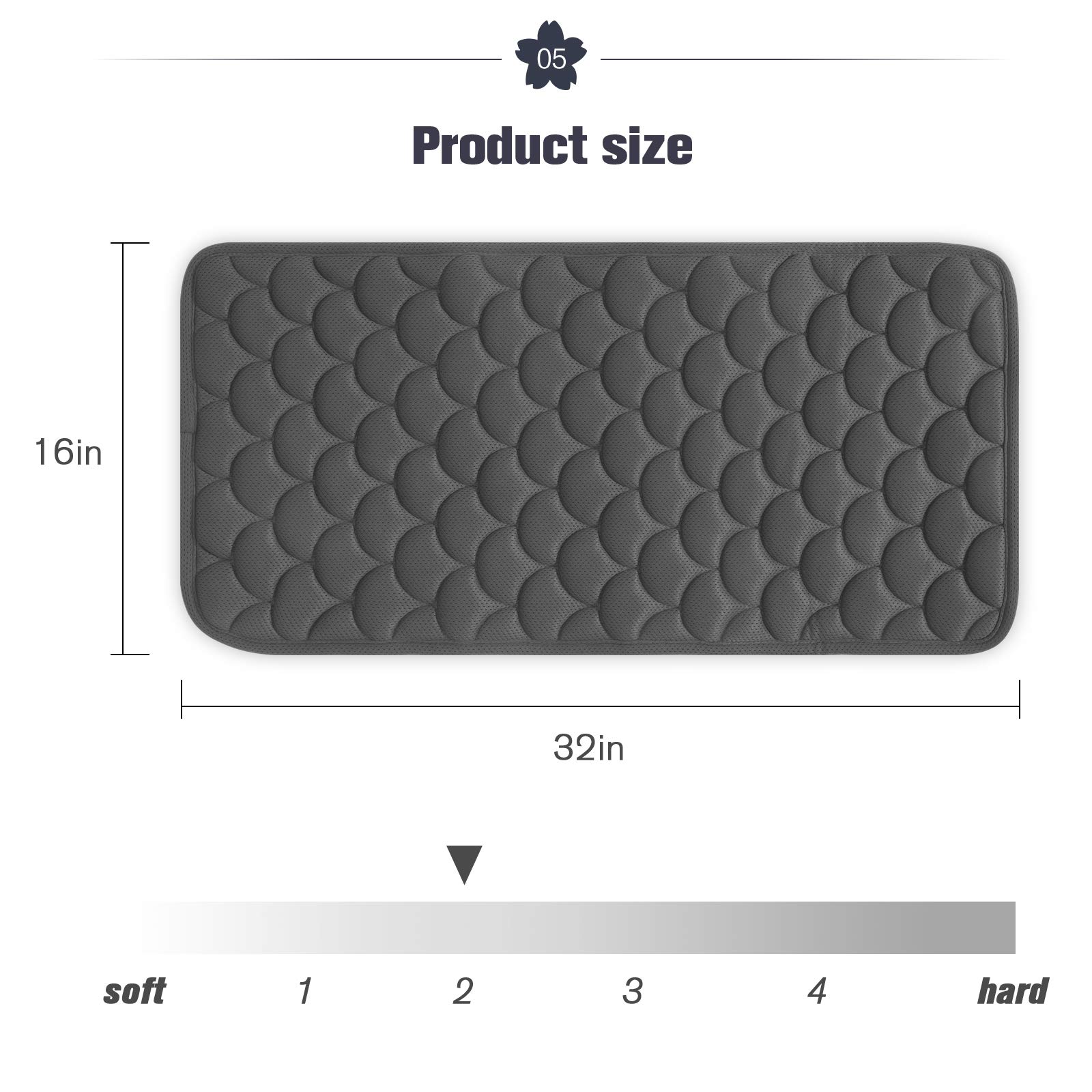 3D Air Mesh Bath Tub Shower Mat Non-Slip Bathtub Mat with Strong Suction Cups Extra Thick Comfortable Bathroom Mat Machine Washable Tub Mat