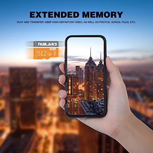 512GB Micro SD Card with Adapter Memory Card Class 10 Fast Speed Flash Card for Mobile Phones/Computer/Camera/Portable Gaming Devices/Action Cam