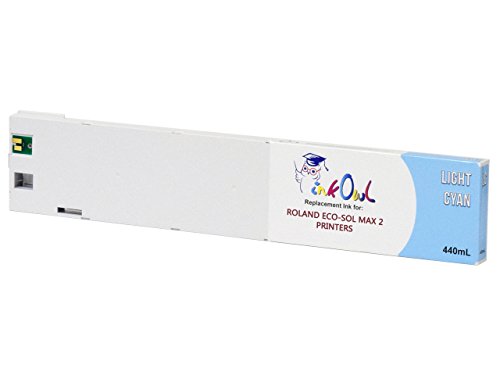 InkOwl Compatible Ink Cartridge Replacement for Roland ECO-SOL MAX 2 Printers ESL4-4LC (440mL, Light Cyan) - USA-Made Ink