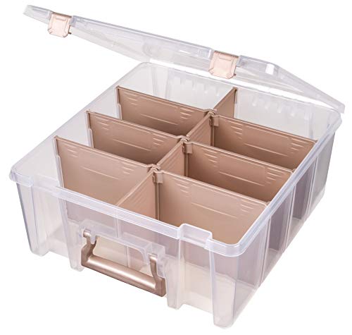 ArtBin Super Satchel Compartment Box - Stackable Durable Art Storage with 8 Removable Compartments, Smart Closure, and Portable Design for Craft Supplies, Threads, Ribbons, Paint Tubes