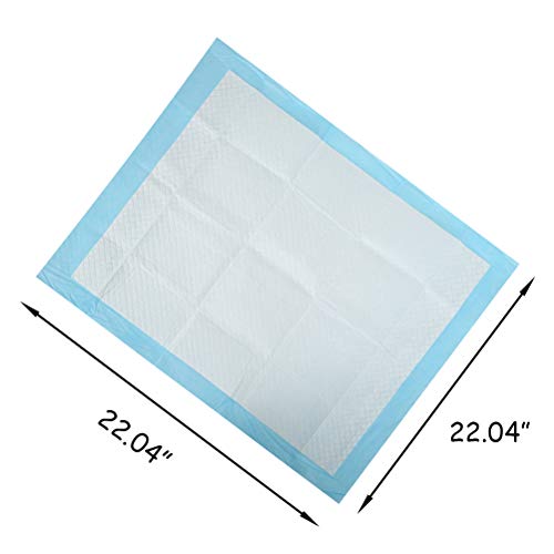 kathson 50 PCS Rabbits Disposable Diaper Cage Pad Super Absorbent Healthy Cleaning Underpads for Guinea Pigs,Hedgehogs, Hamsters, Chinchillas, Cats, Reptiles and Other Small Animals(Blue)