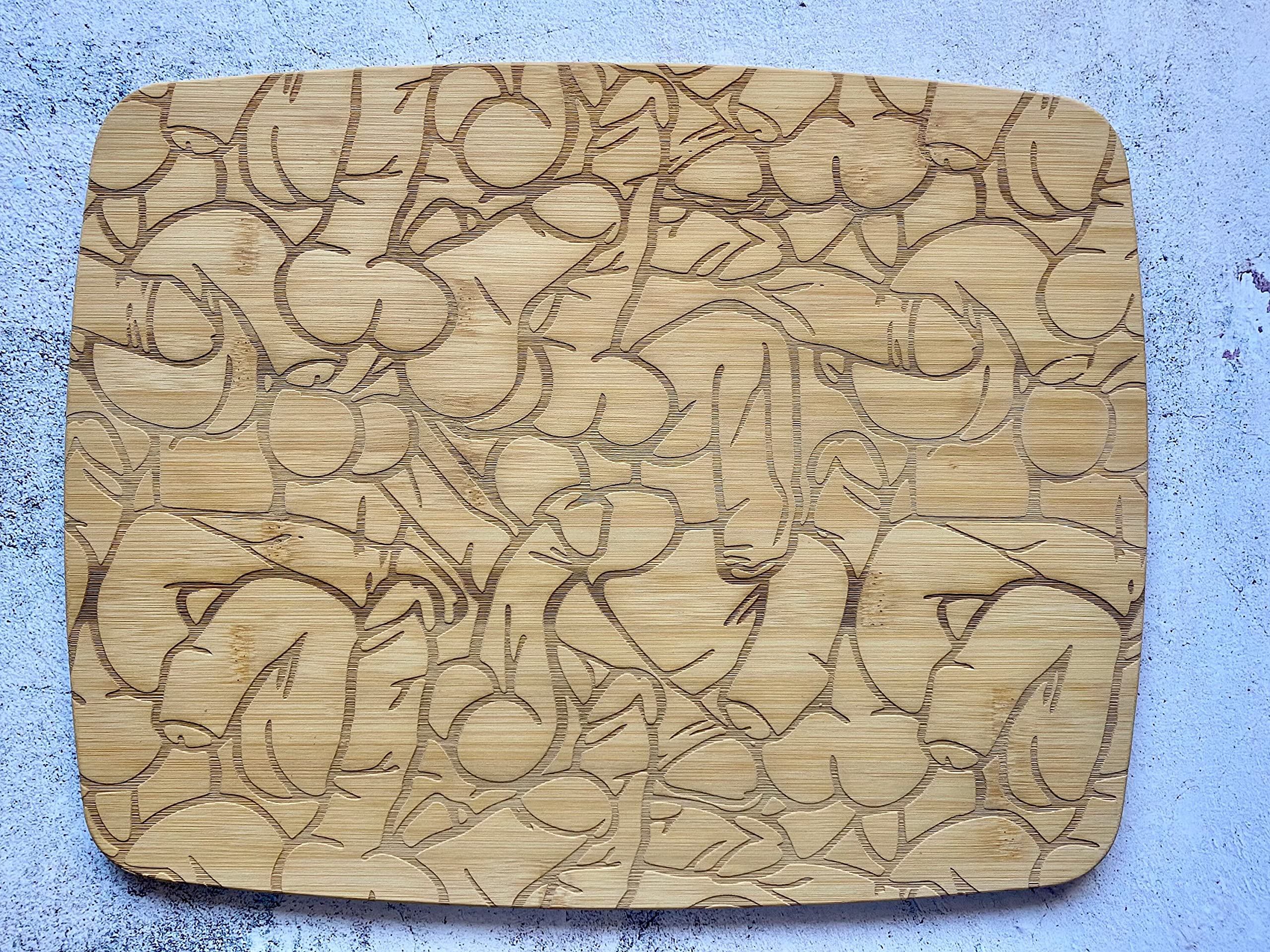 5.5" x 8" Cockcuterie Bamboo Cutting Board, Penis Engraved Cutting Board, Custom Cutting Board, Party Board, Gift Idea