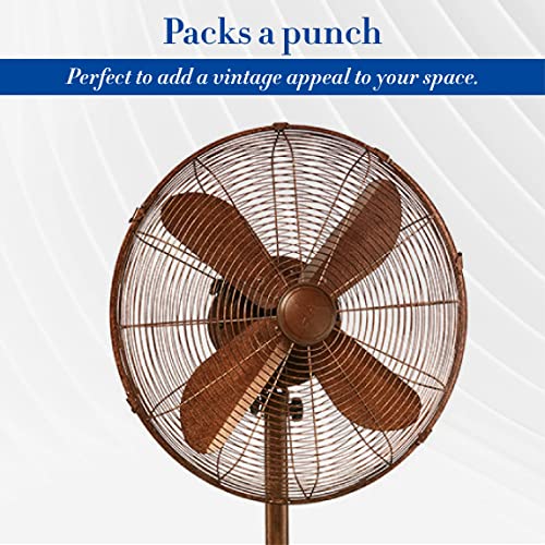 Designer Aire Oscillating Indoor/Outdoor Standing Floor Fan for Cooling Your Area Fast - 3-Speeds, Adjustable 40-51 Inches in Height, Fits Your Home Decor