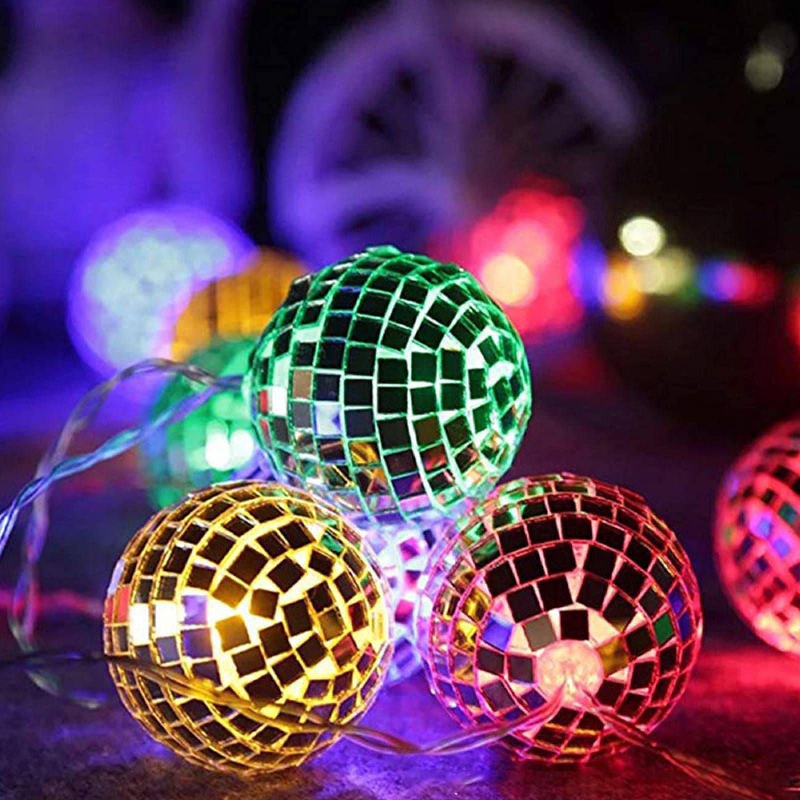 BWWNBY Solar String Lights - Multicolor Lights String 20 LED Globe String Lights Solar Decor Lights Outdoor Decoration for Patio Backyard Garden Party Festival Xmas Tree (Colorful,Size:3 M)