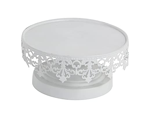 Deco 79 Vintage Metal Round Cake Stand, Set of 3 13", 10", 9"W, White