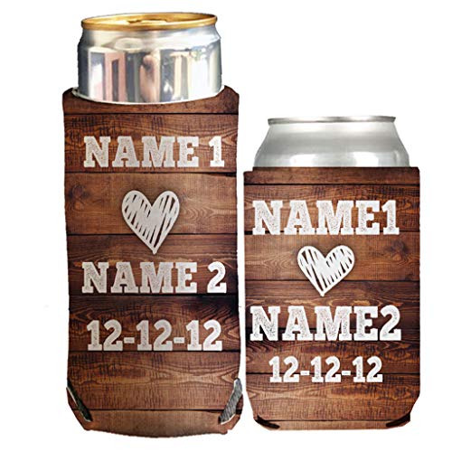 VictoryStore SLIM Can Coolers: “Happiness is being Married To Your Best Friend” Wedding Skinny Can Coolers (100, Half Slim, Half Standard Size)