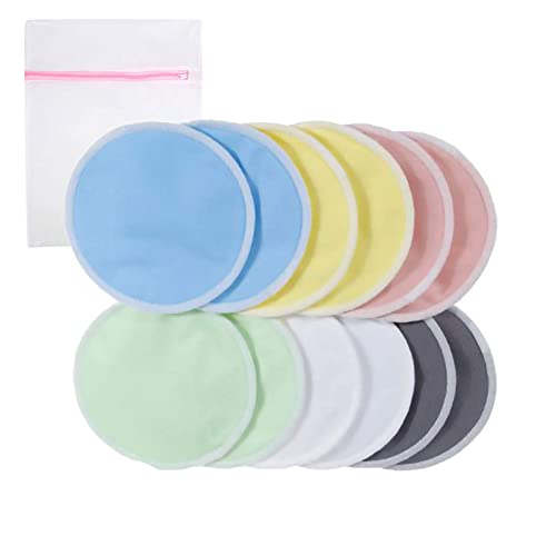 Breast Pads, 16 Pack Bamboo Nursing Pads for Breastfeeding Reusable Washable Nipple Covers with Laundry Storage Bag