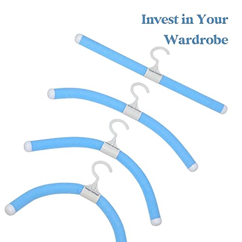 Feel Kozi No Bumps Hangers - Sweater Hangers No Shoulder Bump - Padded Hangers and Foam Hangers for Wet Clothes - No Slip Hangers for Jerseys - Flexible, Bendable