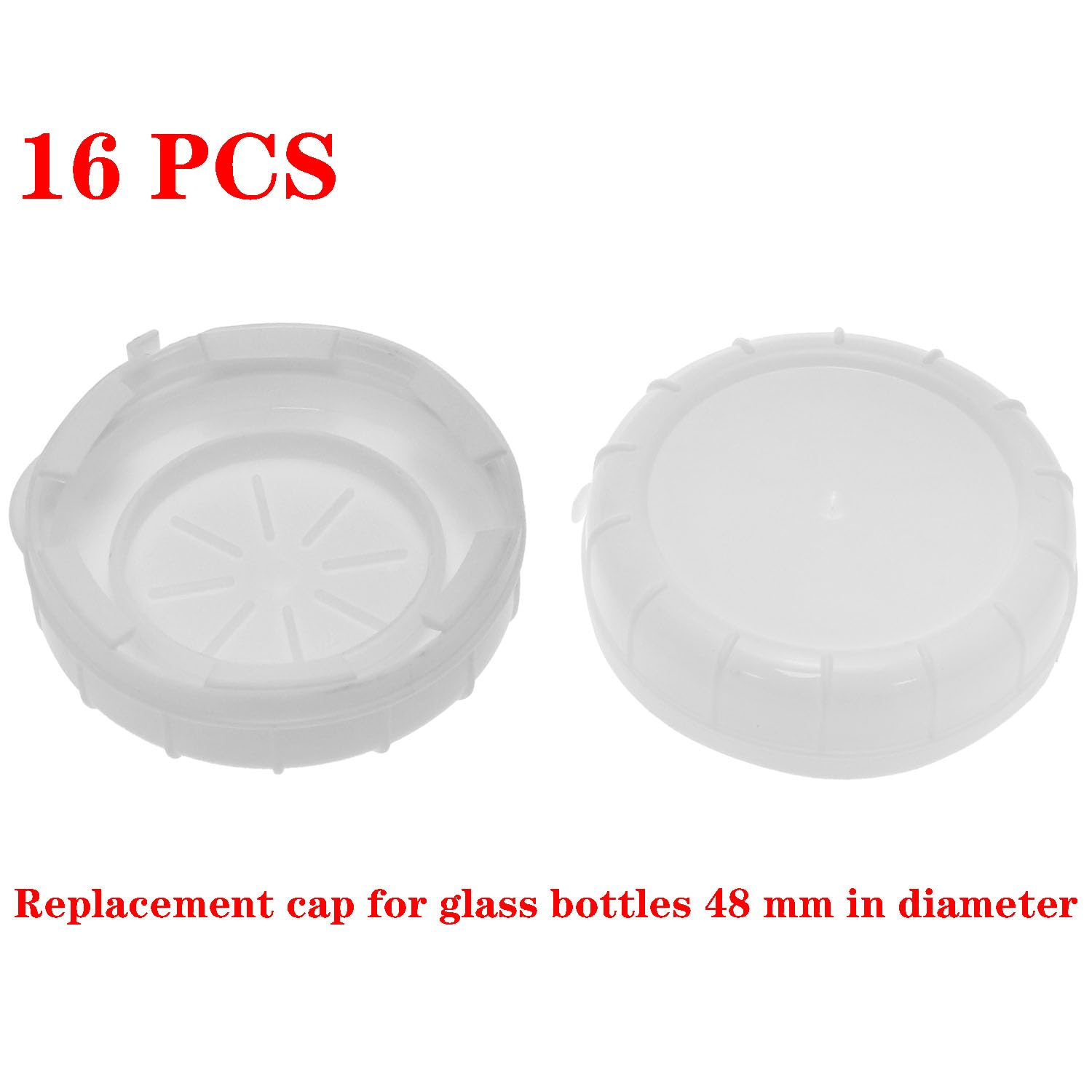 AYLIFU 16PCS Glass Bottle Replacement Caps with Security Seal Glass Milk Bottle Caps for Milk Bottles with 48 mm (1.87 in) Caps