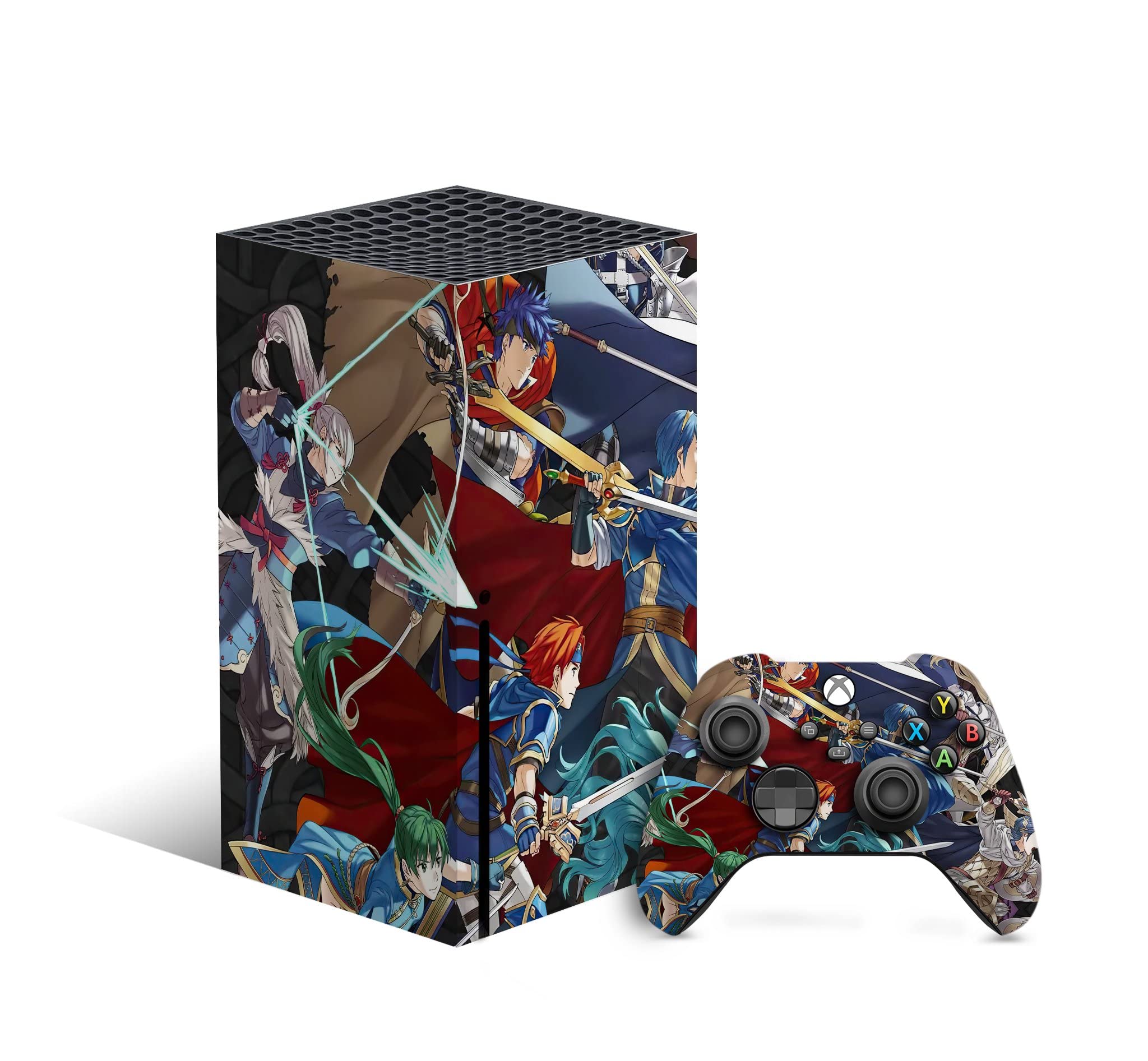 Alear Swordmans Slayer Dragon Skin for X-box-Series-X, Whole Body Vinyl Decal Protective Cover Wrap Sticker for X-box-Series-X Console and Wireless Controller