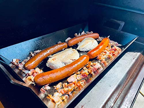 BBQ Hack Skillet Hack,Nonstick Carbon Steel Skillet,Stovetop,Oven,Grill, and Campfire Griddle, Stir Fry,Meats,Breakfast and More,The Perfect Camping Cookware Tool (12" Deep X 21" Wide Skillet Hack)