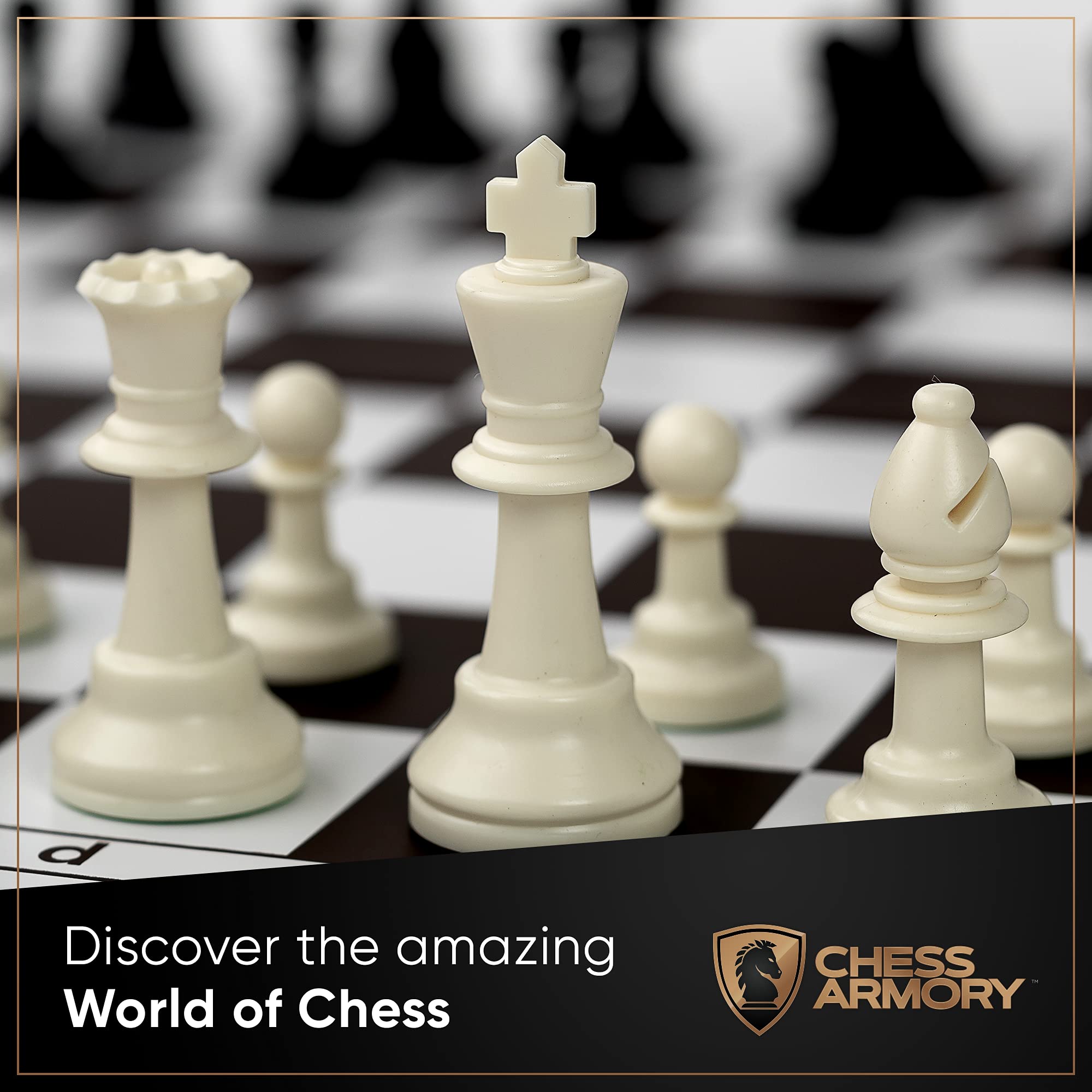 Chess Armory Deluxe Foldable Chess Set w/Chess Board, Chess Clock and Carrying Bag - A Mobile Tournament Chess Set with Clock & Weighted Chess Pieces- Play Anywhere w/Chess Armory Outdoor Chess Set.