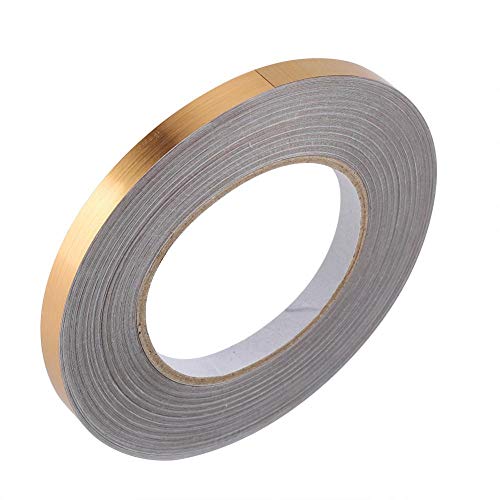 54.7Yard Ground Tile Foil, PVC Waterproof Self-Adhesive Floor Crevice Line Sticker, Ground Corner Decoration Home Decor Accessories(Gold 1cm/0.39in)