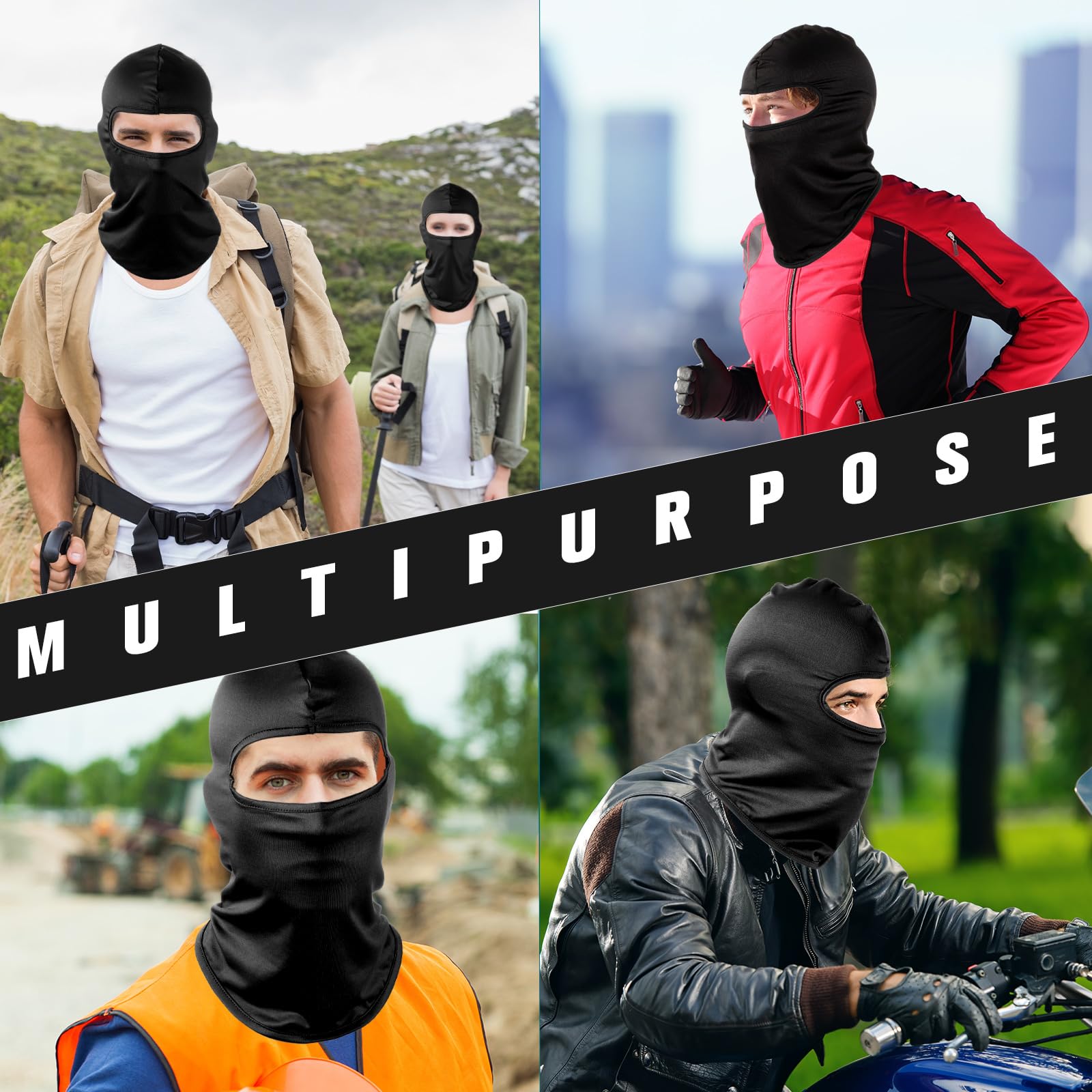 60 Pcs Balaclava Face Masks Men Full Face Cover Balaclava Mask PasamontaƱas Ski Mask Winter Mask for Men Women (Black)