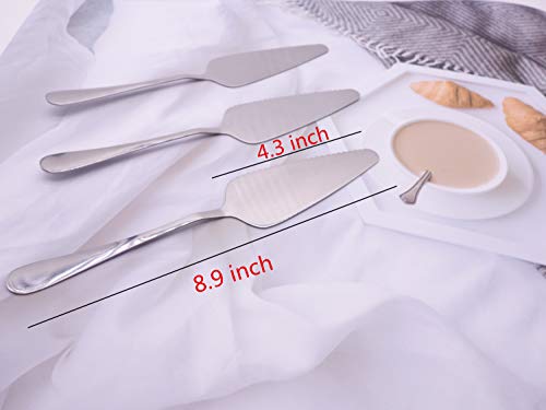 Pie Cake Server Party and Daily Wedding Cake Knife Stainless Steel Pizza Cutter All in One Server with Serrated Cutting Edge (Silver, 6)
