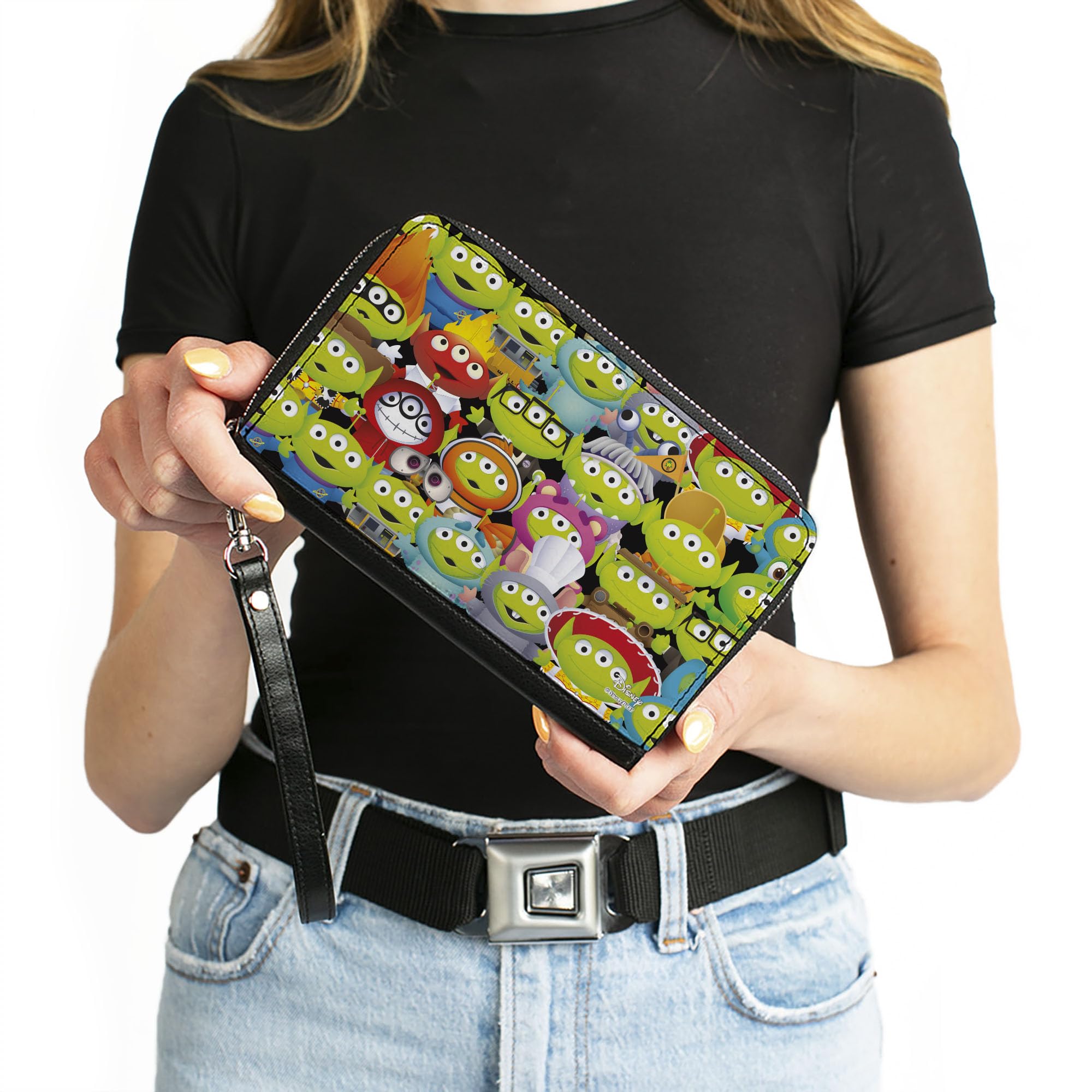 Buckle-Down Women's PU Zip Around Wallet Rectangle-Pixar Studios Collection, 7.5"x4.5"