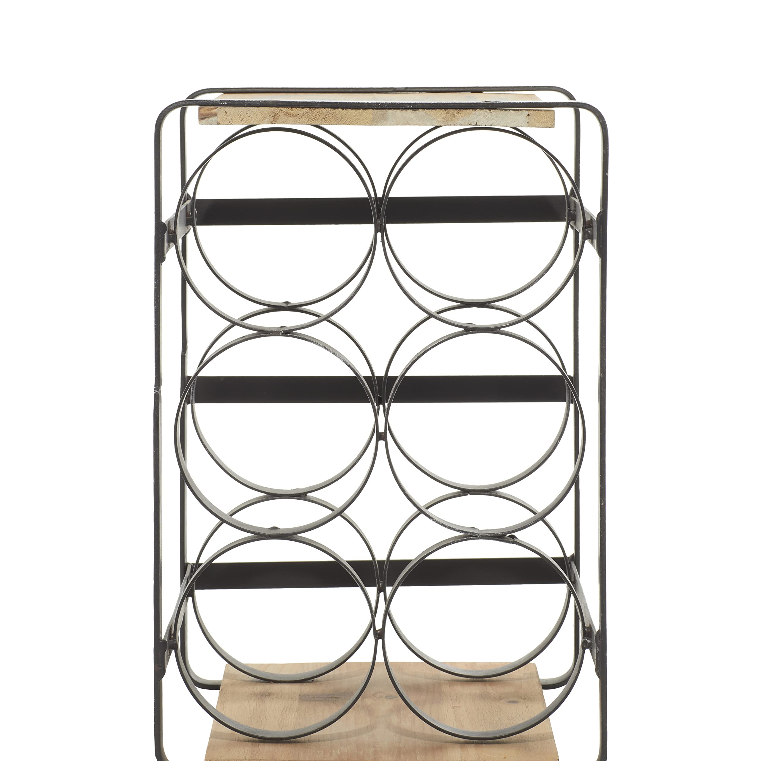 Deco 79 Metal Wood Wine Holder, 10 by 13-Inch
