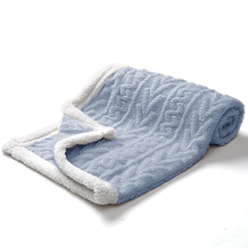 DEZANBO Baby Blanket for Boys Girls, Stylish 3D Sherpa Fleece Baby Blankets for Newborn Infants,30”X 40”-Super Soft Fluffy Warm Cozy Plush Fuzzy,Great for Baby Showers,Blue