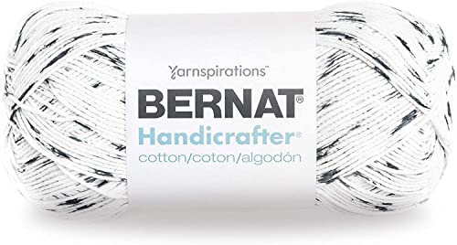 Bernat Handicrafter Cotton Big Ball Salt & Pepper Yarn - 2 Pack of 340g/12oz - Cotton - 4 Medium (Worsted) - 608 Yards - Knitting/Crochet