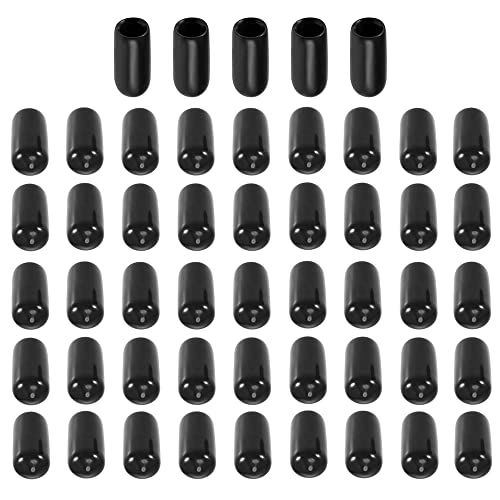 50pcs Rubber End Caps, 1/4" Flexible Screw Thread Protector Caps Cover, Vinyl Caps Rubber Screw Caps Rubber Bolt Covers Caps