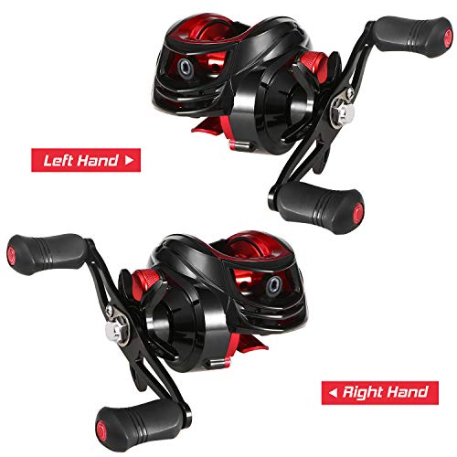 Baitcasting Reel,HUIOP Baitcasting Reel 18+1BB Ball Bearings Baitcasting Fishing Reel High Speed 7.2: 1 Gear Ratio Magnetic Brake System Baitcaster Reel