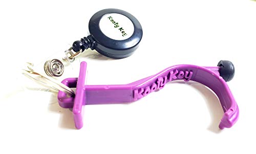 Kooty Key Germ Utility Hook Tool- Avoid Touching Bacteria Ridden Surfaces- Carabiner Included (Colors May Vary) (1 Pack, Purple)