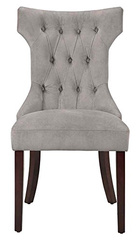 DHP Clairborne Tufted Dining Chair (2 Pack), Wood, Taupe / Espresso